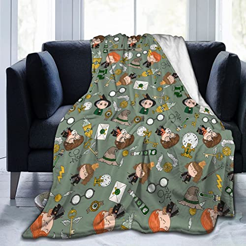 Ucokod Cartoon Throw Blanket Super Soft Fuzzy Cozy Flannel Blanket for Couch Sofa Couch Bed Lightweight Microfiberat Chair Nap Blanket All Seasons Green 40x50 Inches