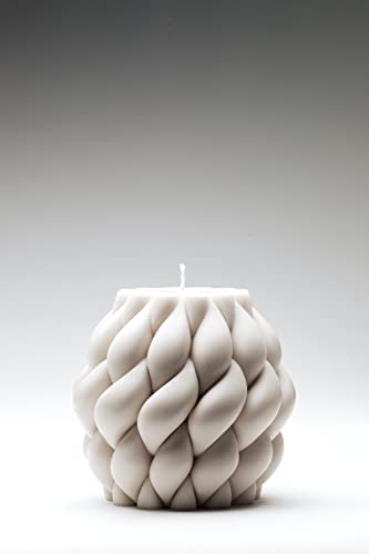LAWA Knot Ball Candle - Handmade Twisted Scented Soy Wax Candle Elegant Aesthetic Candle Housewarming Gift Home Decor Idea White