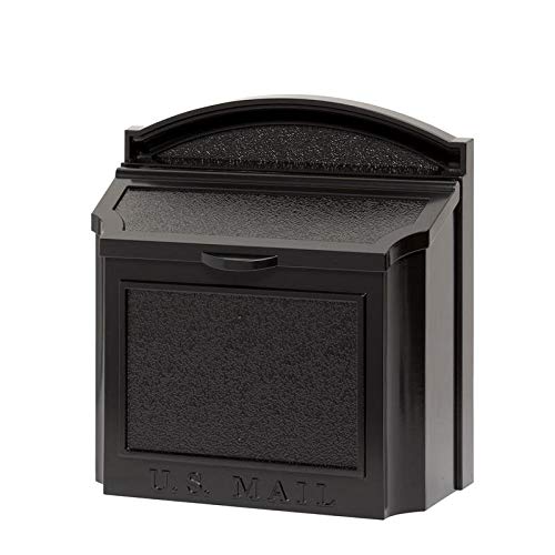 Whitehal Whitehall Products 16140 Wall Mailbox with 1426BS Mailbox Plaque in Black Silver