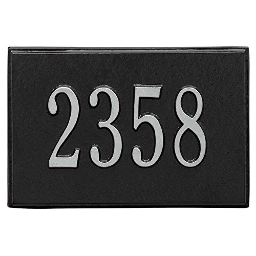 Whitehal Whitehall Products 16140 Wall Mailbox with 1426BS Mailbox Plaque in Black Silver