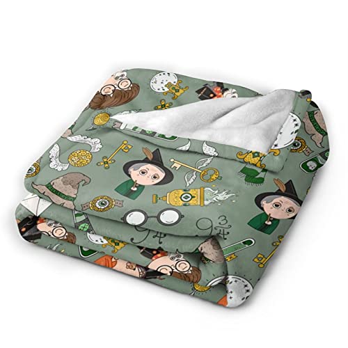 Ucokod Cartoon Throw Blanket Super Soft Fuzzy Cozy Flannel Blanket for Couch Sofa Couch Bed Lightweight Microfiberat Chair Nap Blanket All Seasons Green 40x50 Inches