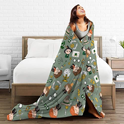 Ucokod Cartoon Throw Blanket Super Soft Fuzzy Cozy Flannel Blanket for Couch Sofa Couch Bed Lightweight Microfiberat Chair Nap Blanket All Seasons Green 40x50 Inches