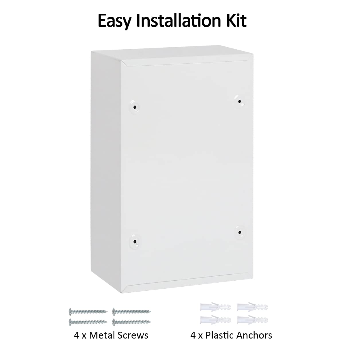 Kasten Wall Mounted Vertical Mailbox with Key Lock, Medium Capacity Hanging Secure Postbox for Outside, 12.6 x 8.5 x 3.4 Inch, White