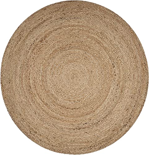 100% Jute Handwoven Round /Natural Jute Rugs (4 x4 ft)