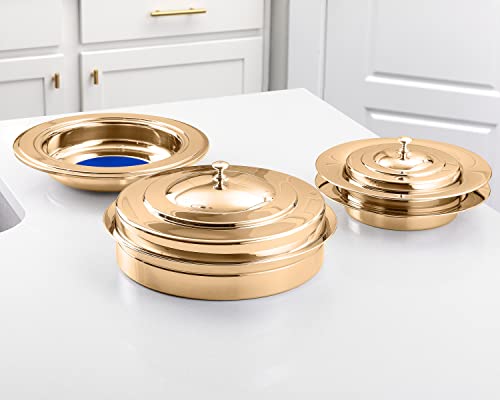 Steadfast Selections - (Cup Tray) Premium Gold Communion Trays for Churches | Communion Set | Communion Plates for Church | Communion Tray Set | Communion Supplies | Church Communion Ware