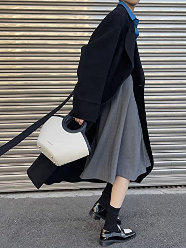 Amazing Song Top Handle Crossbody Bags for Women, Designer Leather Handbag with Removable Strap Inner Purse, Shell Bag