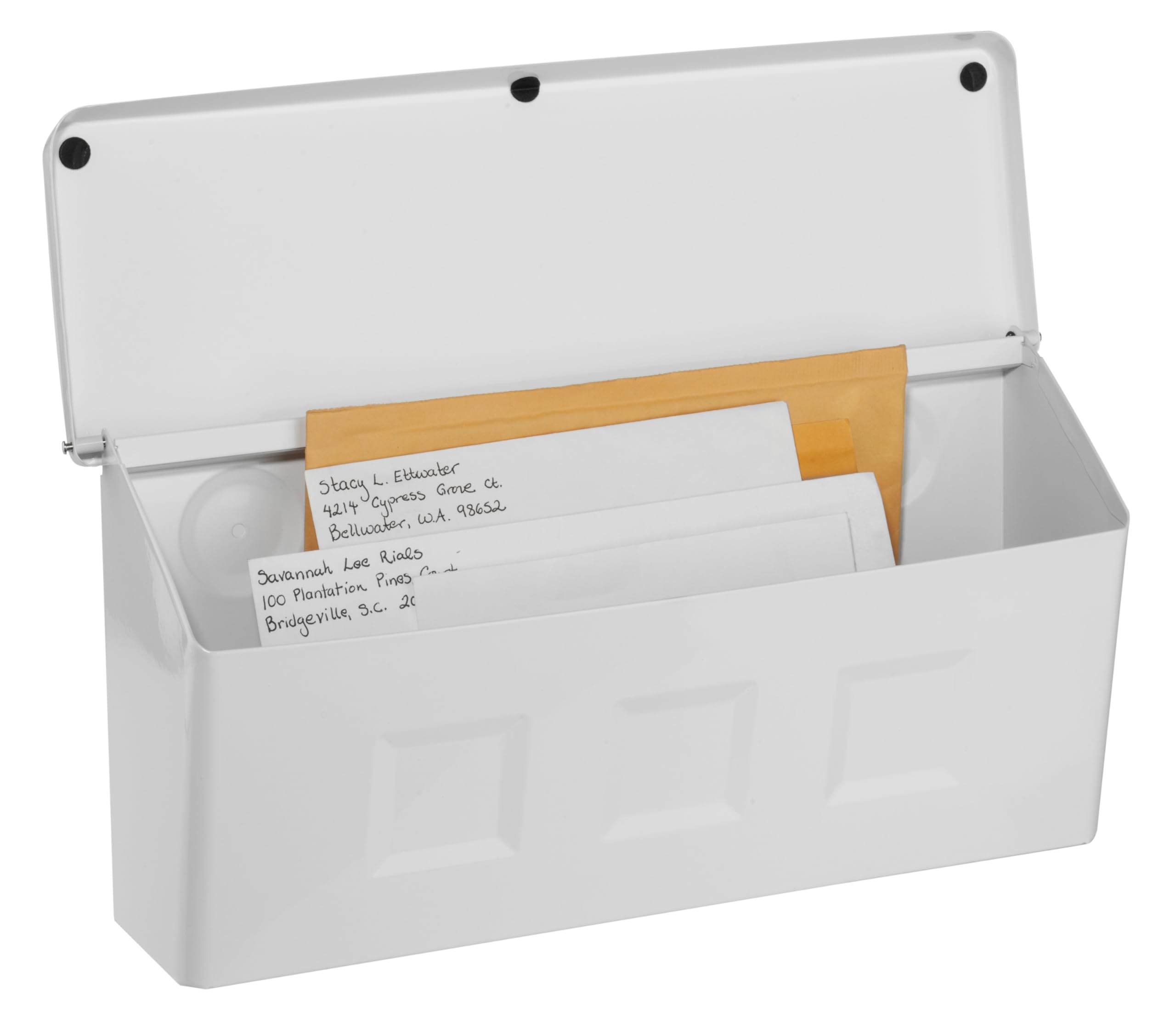 Architectural Mailboxes Wayland Galvanized Steel Wall Mount Mailbox, 2689W-10, White, Small Capacity