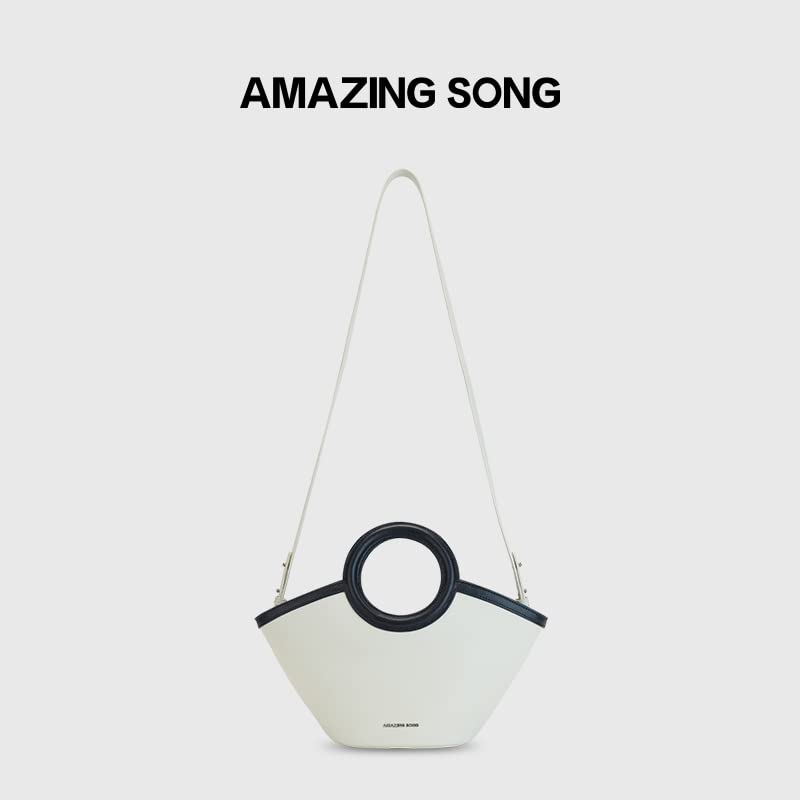 Amazing Song Top Handle Crossbody Bags for Women, Designer Leather Handbag with Removable Strap Inner Purse, Shell Bag