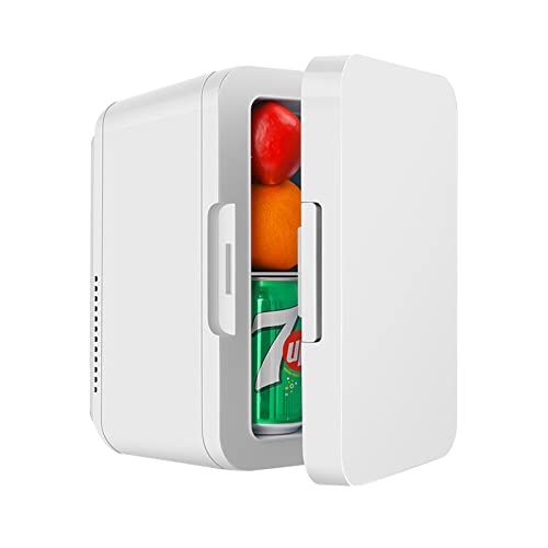 ZHENROAD Mini Fridge, 8L/8 Can Skincare Fridge, Portable 110V AC/ 12V DC Cooler and Warmer Refrigerators for Beverage, Cosmetics, Office Bedroom, Desk & College Dorm Room(White)