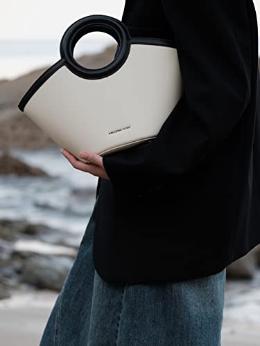 Amazing Song Top Handle Crossbody Bags for Women, Designer Leather Handbag with Removable Strap Inner Purse, Shell Bag