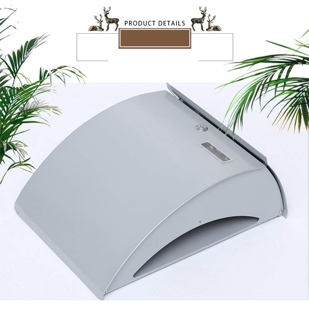 Mailboxes for Outside Mailbox Wall Mount Post Box European Villa Home Wall-Mounted Mailbox Outdoor Garden Waterproof Newspaper Box Creative Circular Simple Letterbox Silver
