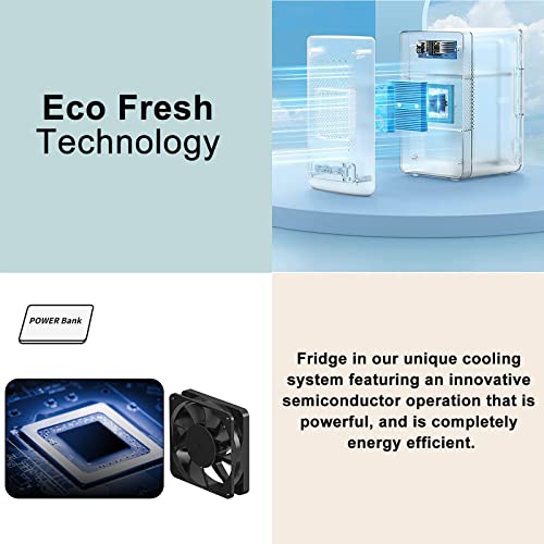 ZHENROAD Mini Fridge, 8L/8 Can Skincare Fridge, Portable 110V AC/ 12V DC Cooler and Warmer Refrigerators for Beverage, Cosmetics, Office Bedroom, Desk & College Dorm Room(White)