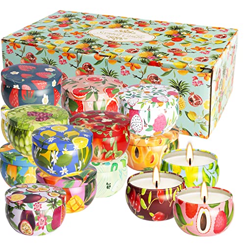 16 Pack 2.5OZ Soy Candles for Home Scented - Fruit Odor Highly Fragranced Candle, Aromatherapy Candle Gift Set for Women Birthday Mother's Thanksgiving Day Present