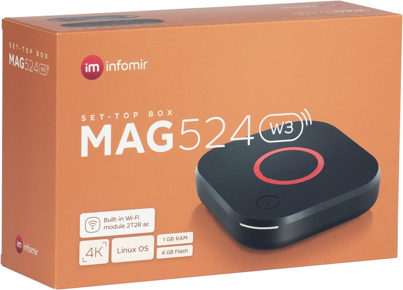 Genuine Mag 524W3 4K by MAXDIGI, Built-in Dual Band 2.4G/5G WiFi, HDMI Cable (Much Faster Than Old Mag 324w2 and 424W3) Black