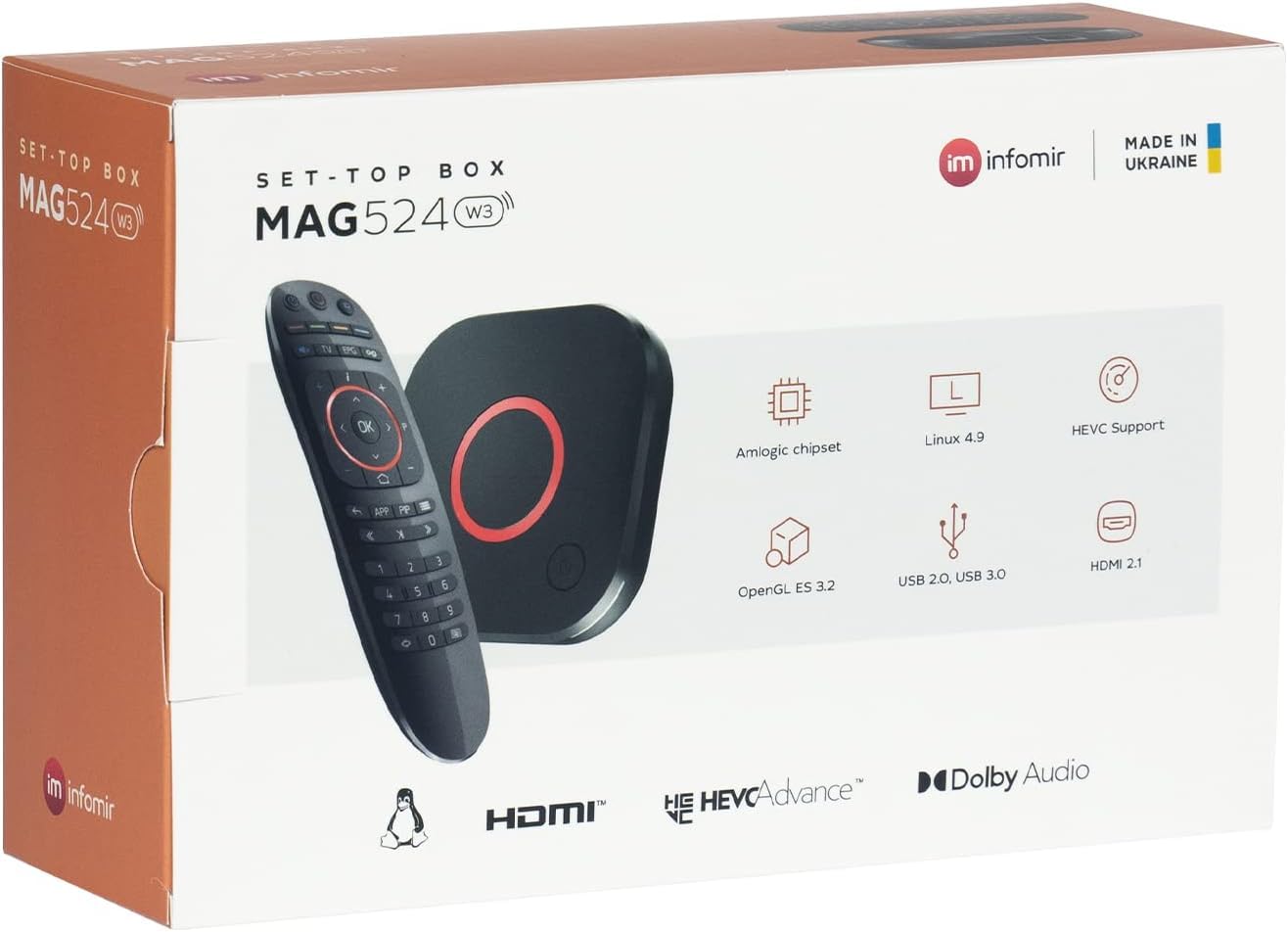 Genuine Mag 524W3 4K by MAXDIGI, Built-in Dual Band 2.4G/5G WiFi, HDMI Cable (Much Faster Than Old Mag 324w2 and 424W3) Black