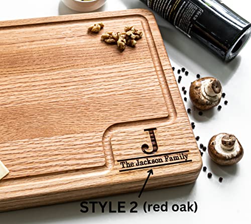 Custom Cutting Boards Wood Engraved Cutting Board Personalized, USA Made - Thick Red Oak/Walnut Personalized Cutting Boards Wood Engraved, Handmade Cutting Boards