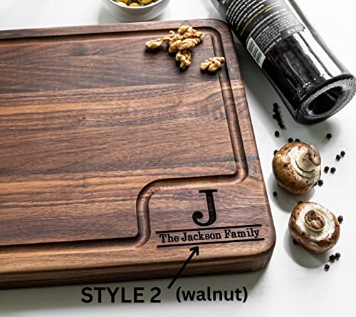 Custom Cutting Boards Wood Engraved Cutting Board Personalized, USA Made - Thick Red Oak/Walnut Personalized Cutting Boards Wood Engraved, Handmade Cutting Boards