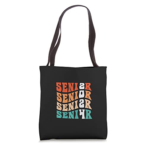 Groovy My Last Day Senior 2024 Graduation Class Boho Rainbow Tote Bag
