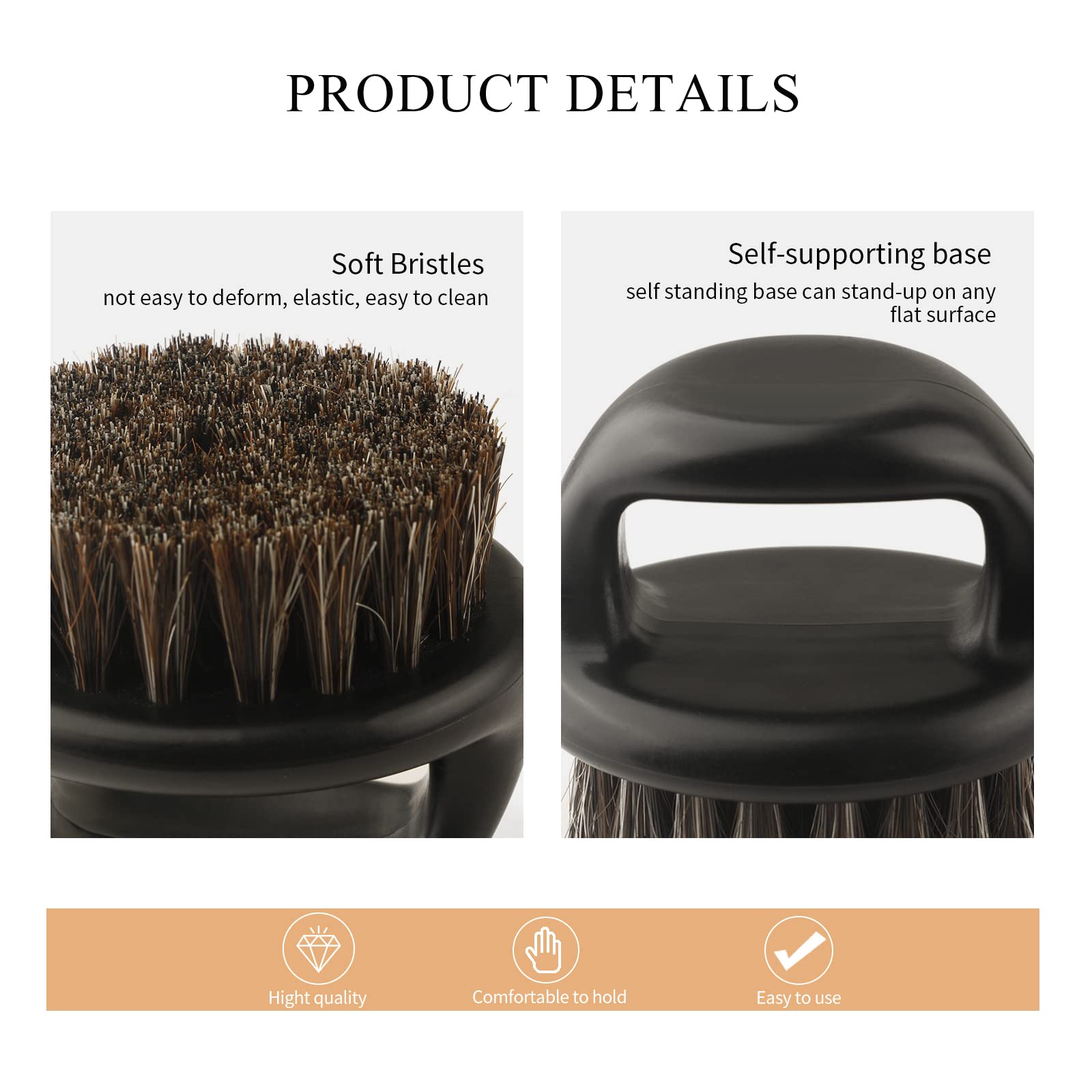 2 Pieces Barber Brush and Barber Comb Set, with Barber Blade Cleaning Brush Beard Brush Hair Cutting Comb, for Men Women Beauty Salons Home Use – Gold