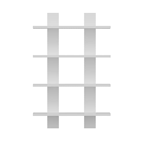 Bosfori Laurel Floating Wall Shelf, Floating Shelves, Utility Shelf, Wall Shelf, Modern Wall Shelves (White)