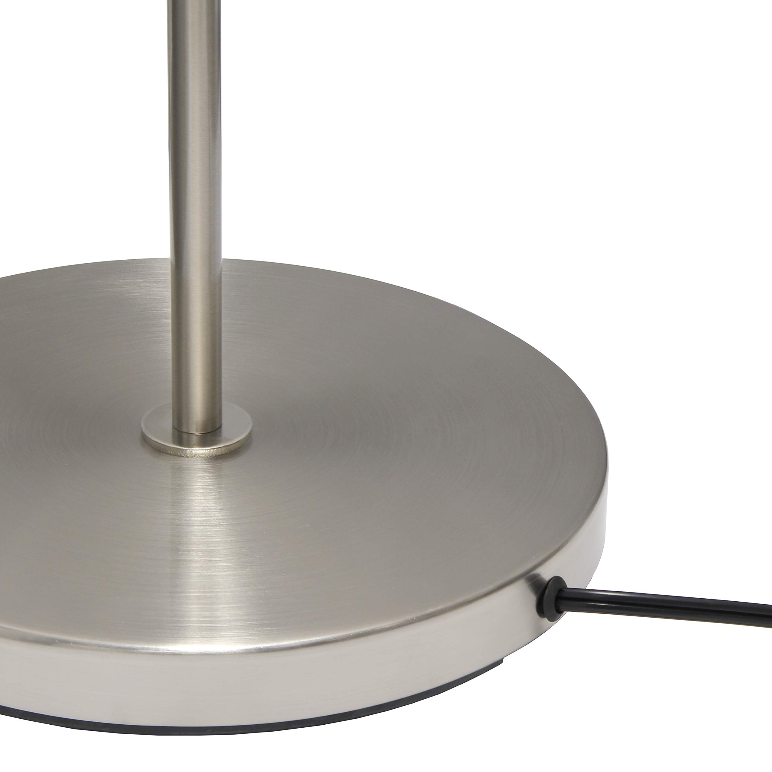Simple Designs LF2004-WHT Brushed Nickel Drum Shade Floor Lamp, White