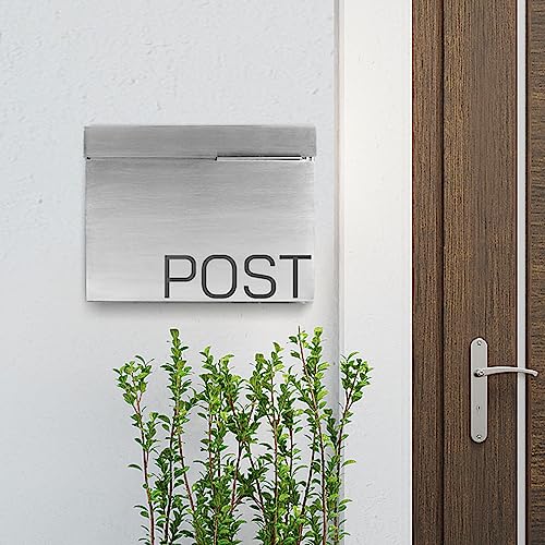 Stainless Steel Wall Mounted Mailbox, Custom Mailbox, Herman Mailbox by Movo Home (Large)