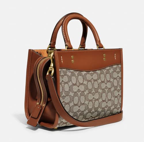 COACH Rogue 25 B4 Multi Lips Signature Jacquard (Brass/Cocoa Burnished Amb)