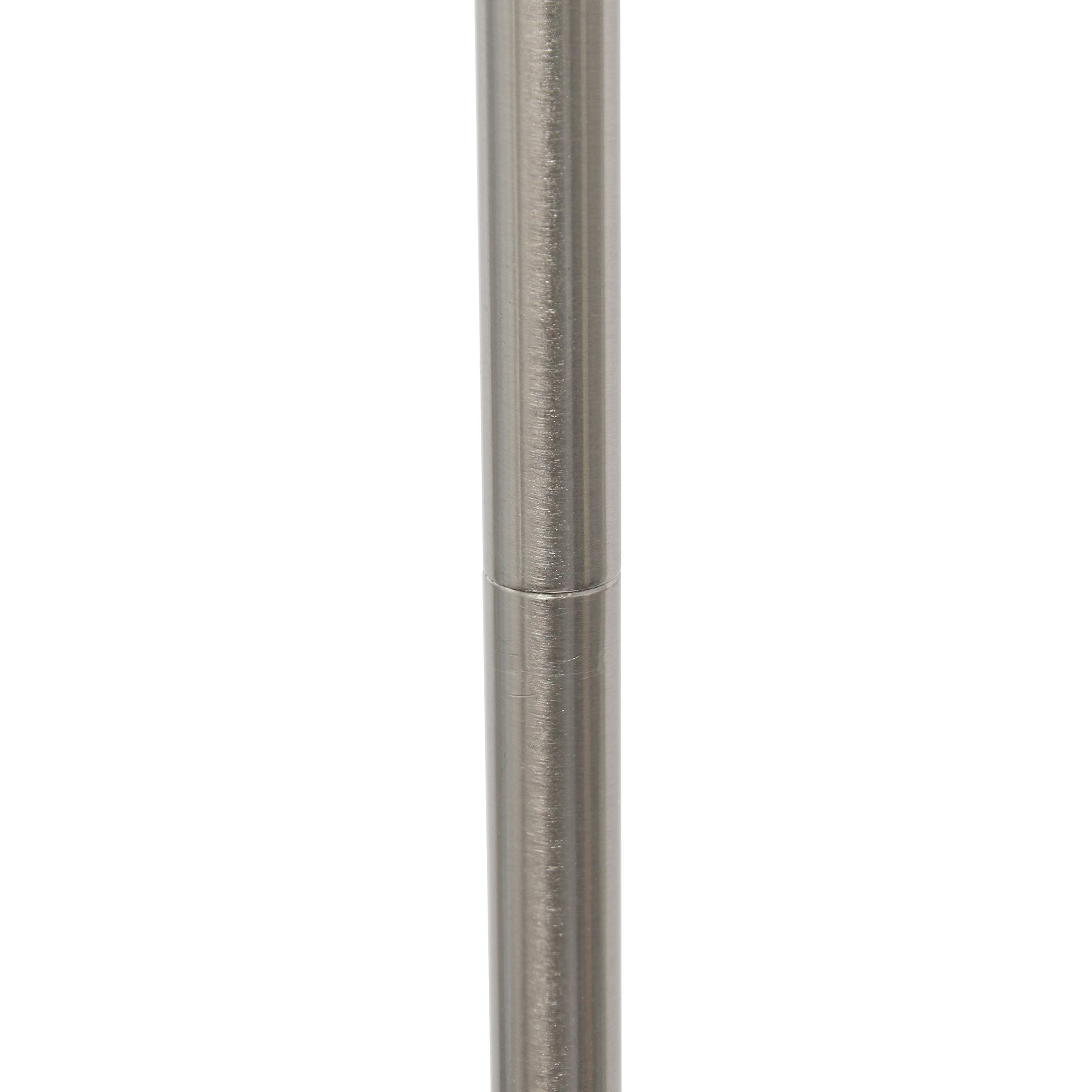 Simple Designs LF2004-WHT Brushed Nickel Drum Shade Floor Lamp, White