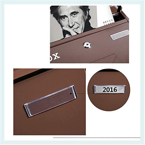 Mailboxes Letter Boxes Modern Simple Mailbox Outdoor Letter Box Rust & Weather Proof Vertical Wall Mount Locking Outside (Color : Silver, Size : Free Size)
