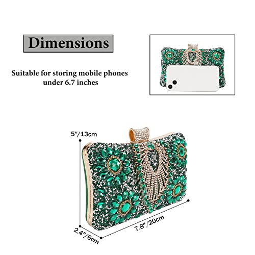 COAIMANEY Womens Sparkly Rhinestone Sequin Glitter bag Clutch Evening Handbag Shoulder Bags Purse for Wedding Party Prom
