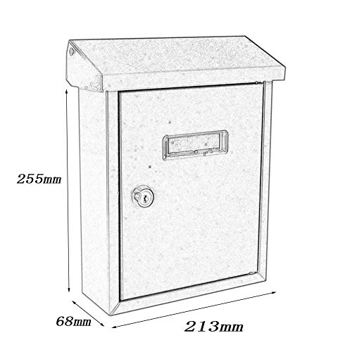 Mailboxes for Outside Mailbox Wall Mount Top-Loading Steel Post Box in Anthracite Wall-Mounted Classic Premium Mailbox Lockable Waterproof Mail Boxes Letterbox (Color : Silver)