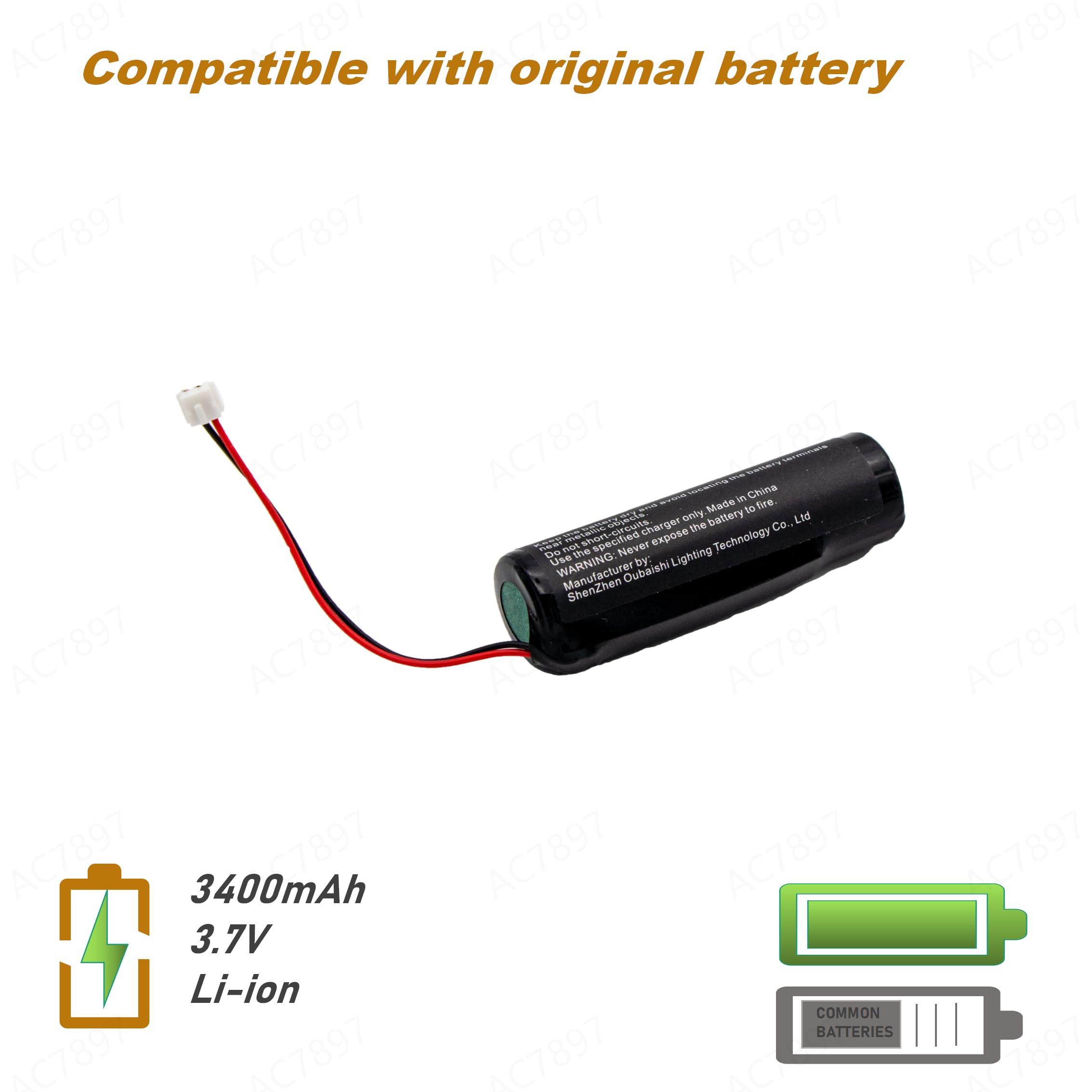 Replacement Battery for 93837-001 Wahl Cordless Magic Clip Designer Sterling 4 Super Taper Cordless 3400mAh