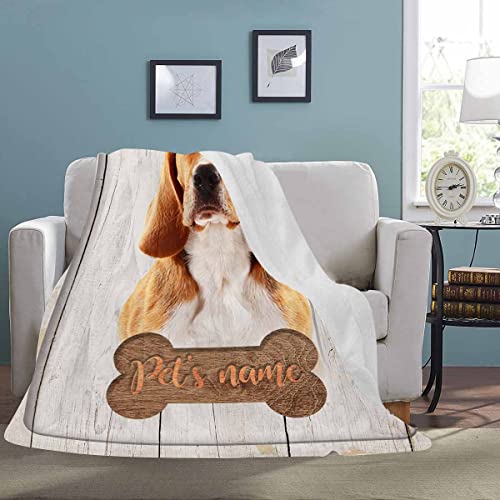 Artsadd Personalized Dog Memorial Blanket with Dog Pictures & Name Custom Pet Memorial Blanket Dog Remembrance Customized Bed Throw Blanket Sympathy Remembrance Made in USA