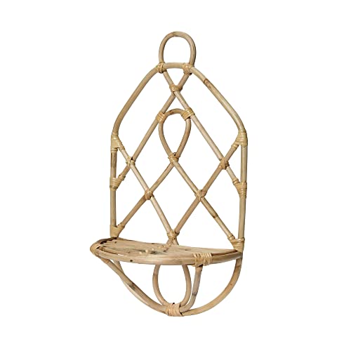 Main + Mesa Decorative Woven Rattan Wall Shelf, Natural