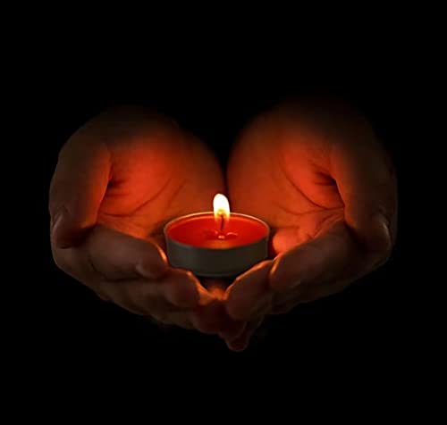 Tea Candles Wedding Party and Home Decoration Votive Parties Tealight Small Wishing Bulk 10 Pack with 1.5-2 Hours Extended Burn Time Mini for Birthday Halloween Emergency Family Gatherings(Red)