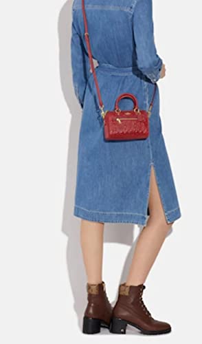 COACH Mini Rowan Crossbody Signature Leather (Gold/1941 Red)
