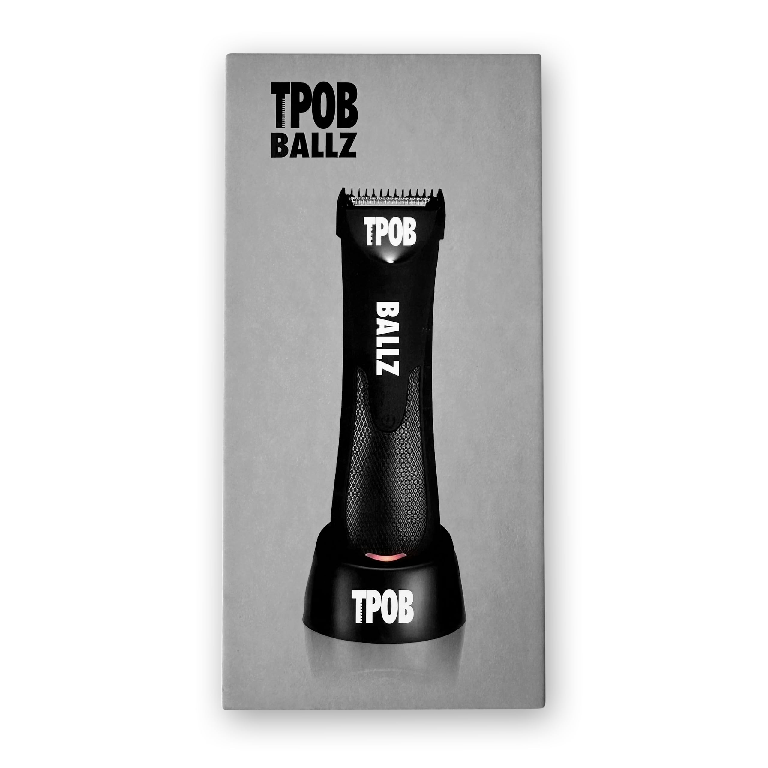 TPOB Ballz Male Grooming Trimmer - Cordless Rechargeable Hair Clippers for Men, Zero Gapped T-Blade, Electric Beard Trimmer Shaver - Black