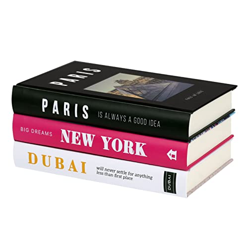 3 Piece Decorative Books for Home Decor, Hardcover Fashion Decorative Books for Coffee Tables and Shelves, Neutral Faux Books Stack, Designer Decorative Books Set, Books Decor Display for Living Room