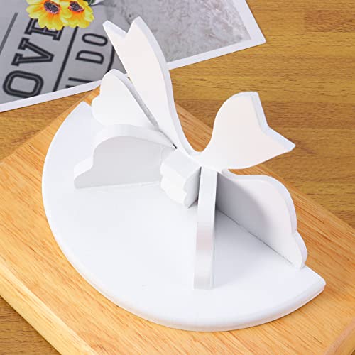 Operitacx Wood Floating Shelf Wall Mount Wood Floating Shelves Bowknot Shaped Wall Shelves Flower Pot Wall Rack Planter Display Holder for Bedroom Nursery Living Room Wall Decor Wooden Floating Shelf