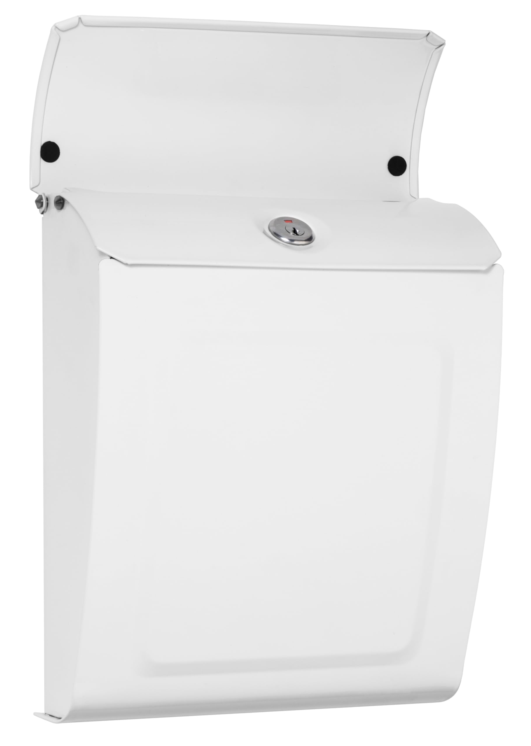 Architectural Mailboxes Aspen Galvanized Steel, Locking, Wall Mount Mailbox, 2594W-10, White, Small Capacity