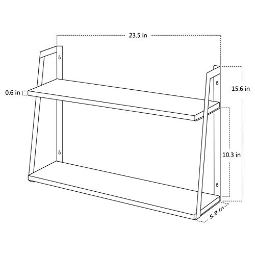 SRIWATANA U Shelves Set of 3 and 2-Tier Floating Shelf(Contains 2 Items)