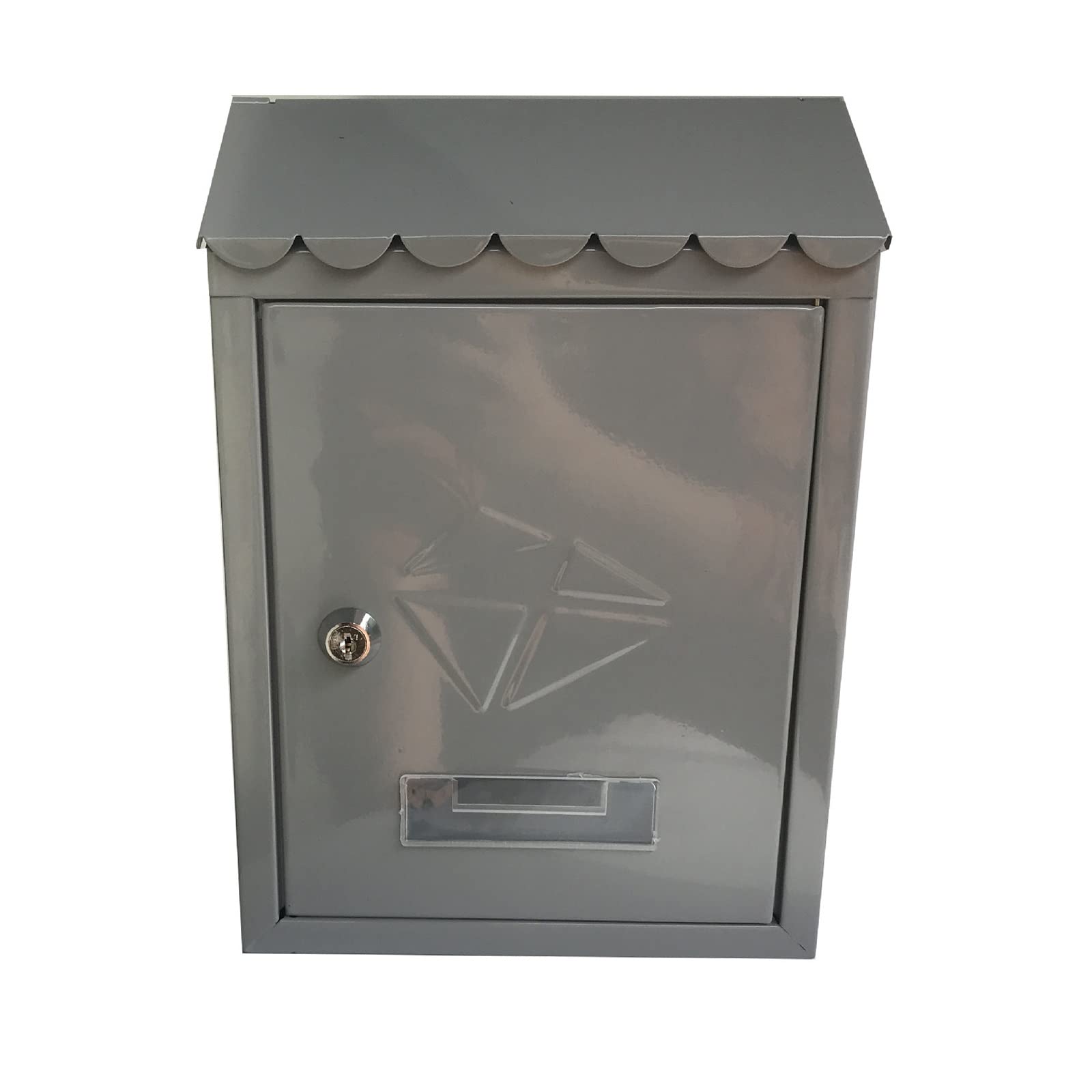 Modern Design Mailbox, Large Capacity Locking Mailbox for Outside, All Weather Durable and Corrosion Resistant, Unique Metal Wall Decor (Color : Silver)