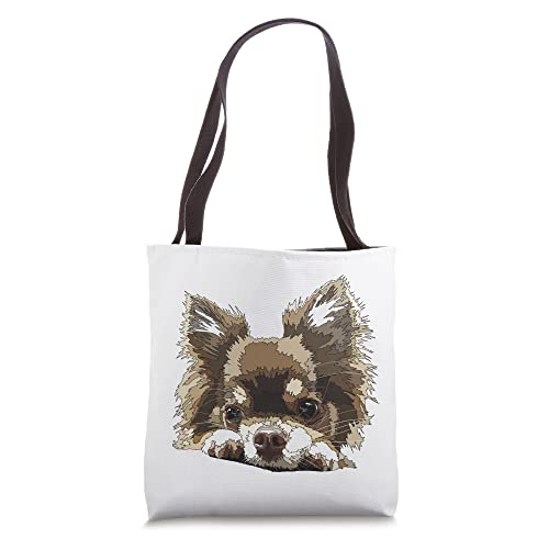 Chihuahua Long Haired Chihuahua Long Hair Chiwawa Dog Lover Tote Bag