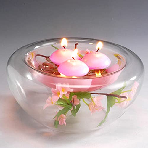 XGNG 2 Boxes 20PCS Unscented Floating Candles, Floating Pool Candles, Round Burning Candles for Wedding Party Swimming Pool Bathtub Dinner Party Favor, Pink