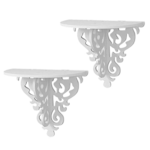 Cabilock 4 pcs Shelf for Art Flower Bracket Household Decor Hanging Nursery Decorative Carving Wall-Mounted Stand Modern Floating Pot Bedroom Office Wall Plant Retro Decoration Flowerpot