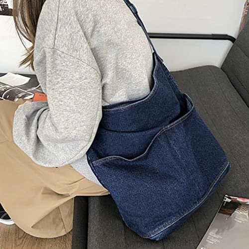 KESYOO Denim Shoulder Bag Purse Womens Hobo Tote Canvas Bag Vintage Crossbody Bag