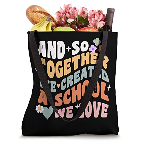 Home School We Love Groovy HomeSchool Teacher Mom Kids 2 Tote Bag