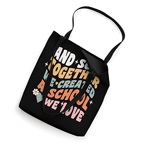 Home School We Love Groovy HomeSchool Teacher Mom Kids 2 Tote Bag
