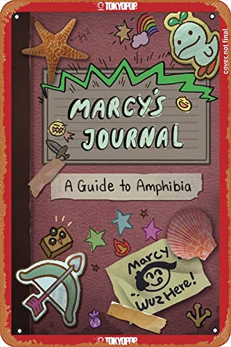 Marcy's Journal:A Guide To Amphibia (Hardcover) Retro Metal Sign Vintage Tin Sign,Comic Style,Funny Signs,Film Movie Cinema Theater,Man Cave,Garage,Pub,Brewery,Cafe,Wall Decor,12x8 Inch