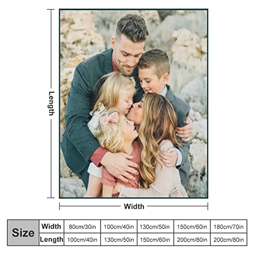 Custom Personalized Blanket with Photo & Name - Personalized Picture Collage Blanket Soft Using My Own Photos Custom Gifts for Dad, Mom, Family, Friends, Couples